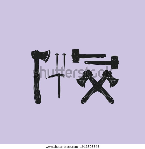 Concept Carpenters Cool Design Tools Simple Stock Vector (Royalty Free ...
