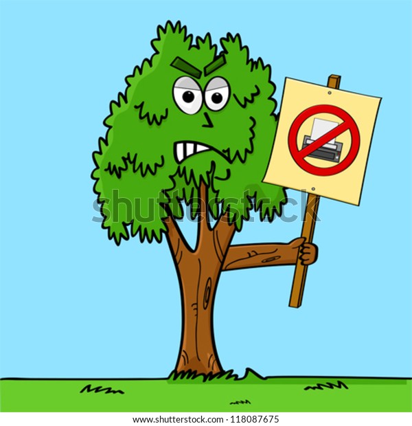 Concept Cartoon Vector Illustration Showing Tree Stock Vector (Royalty ...