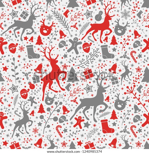 Concept Christmas Wrapping Paper Seamless Texture Stock Vector (Royalty ...