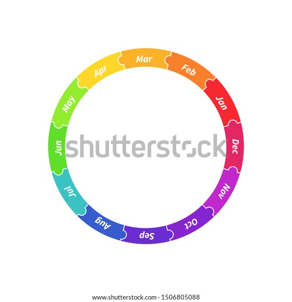 Concept Colourful Time Wheel Month Wheel Stock Vector (Royalty Free ...