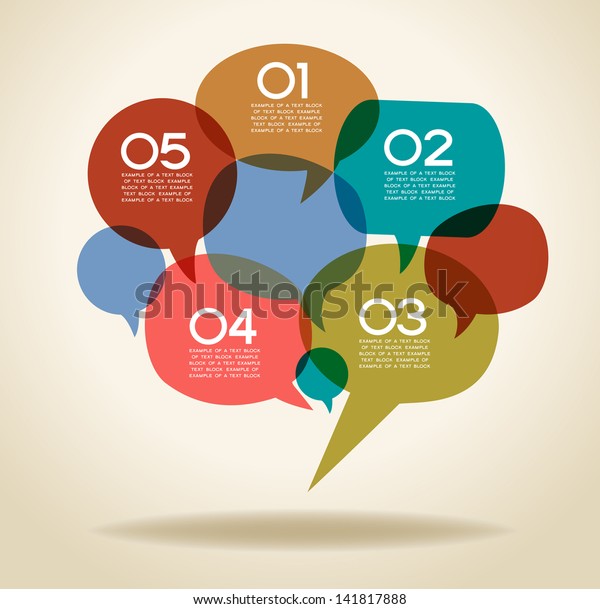 Concept Communication Abstract Infographics Design Speech Stock Vector ...