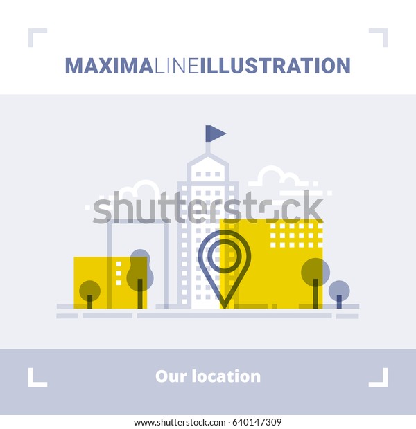 Concept Company Location Office Address Pointer Stock Vector (Royalty ...