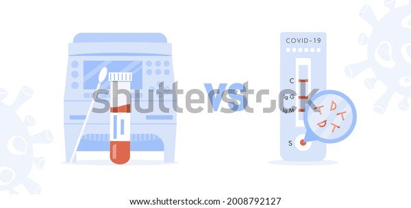 Concept Covid Pcr Versus Rapid Test Stock Vector (Royalty Free) 2008792127