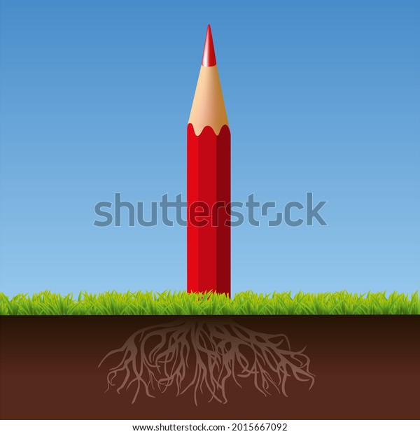 Concept Culture Knowledge Pencil That Grows Stock Vector (Royalty Free ...