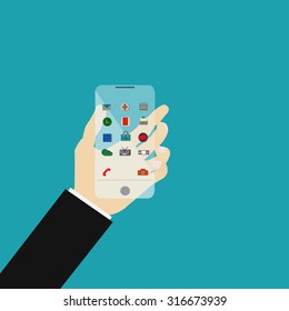 Concept Design New Technology Hand Holding Stock Vector (Royalty Free ...