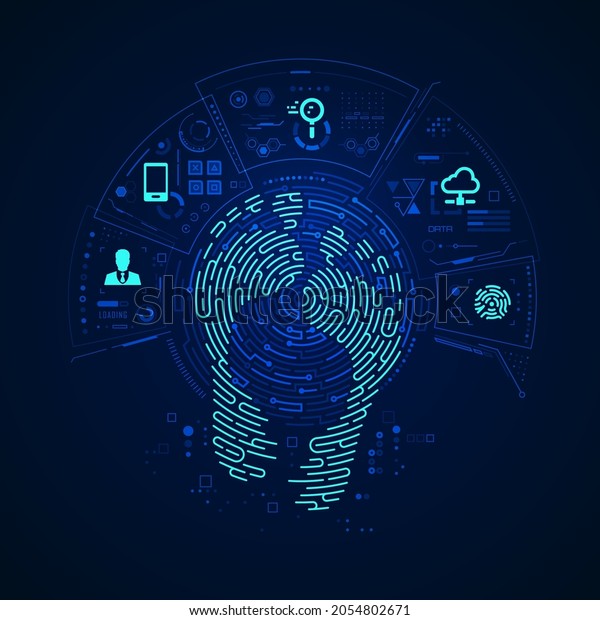 Concept Digital Footprint Graphic Footprint Shape Stock Vector (Royalty ...