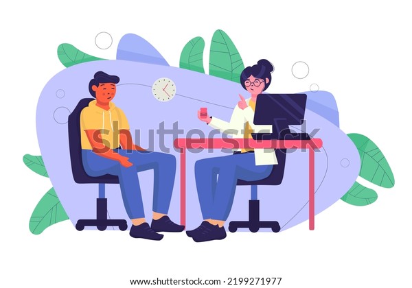 Concept Doctor Appointment People Scene Flat Stock Vector (Royalty Free ...