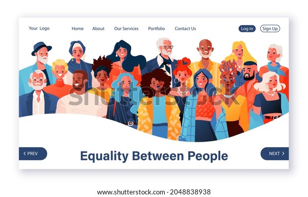 Concept Equality Between People Landing Page Stock Vector (Royalty Free ...