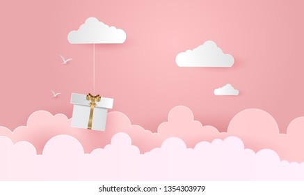 Concept Gifts On Clouds Flying On Stock Vector (Royalty Free ...