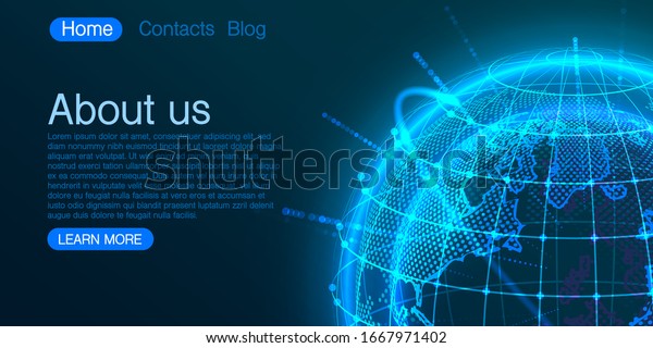 Concept Global Planet Earth Point Blue Stock Vector (Royalty Free ...