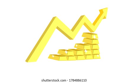 Concept Gold Price Growth Chart Isolated Stock Vector (Royalty Free ...
