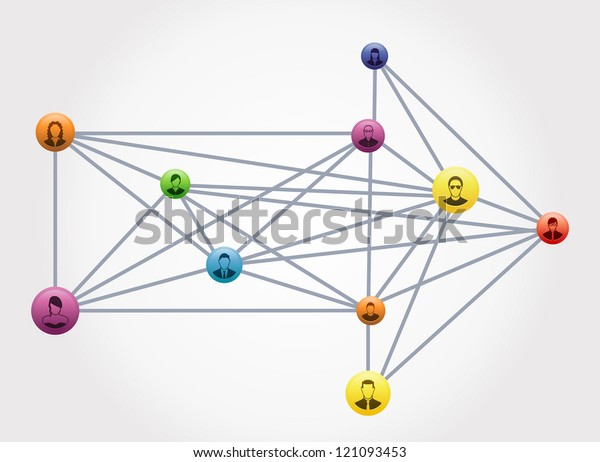 Concept Group People Networked Together Moving Stock Vector (Royalty ...
