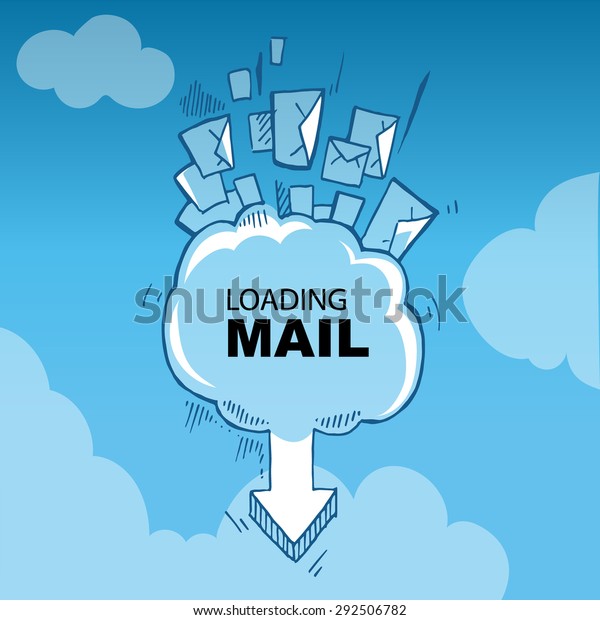 Concept Hand Drawn Picture Loading Email Stock Vector (Royalty Free ...