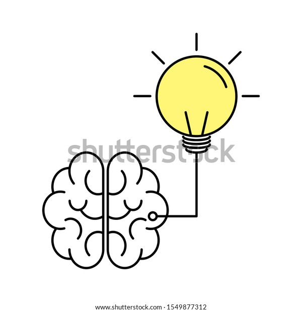 Concept Human Brain Neuroscience Outline Thin Stock Vector (Royalty ...