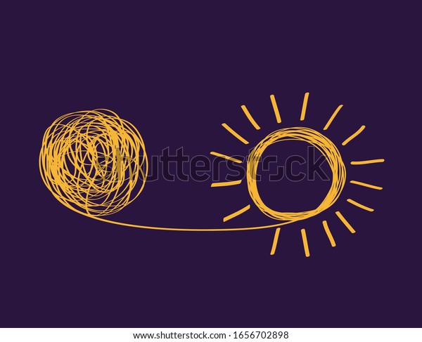 Concept Icon Showing Untangling Tangled Line Stock Vector (Royalty Free ...