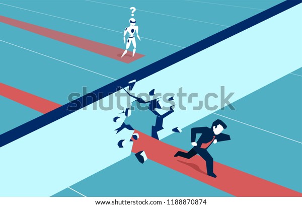 Concept Illustration Man Running Forward Breaking Stock Vector (Royalty ...