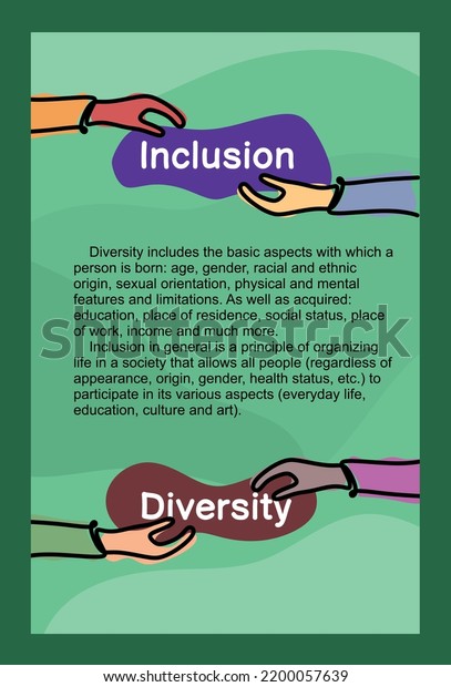 Concept Inclusion Diversity Equality Hands Different: เวกเตอร์สต็อก ...