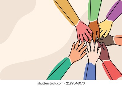Concept Inclusion Diversity Equality Multiethnic Hands Stock Vector ...
