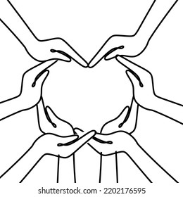 Concept Inclusion Equality Diversity Hands Form Stock Vector (Royalty ...