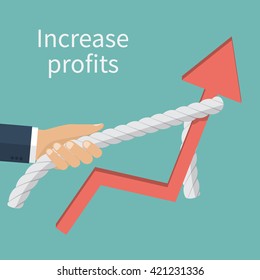 Concept Increased Profits Statistics Rise Businessman Stock Vector ...