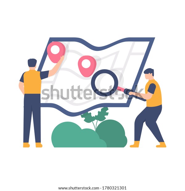 Concept Location Search Gps Directions Application Stock Vector ...