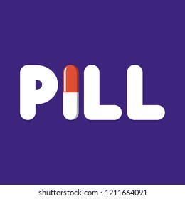 Concept Logo Design Element Word Pill Stock Vector (Royalty Free ...