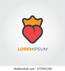 Crown Heart Vector Logo Concept Isolated Stock Vector (Royalty Free ...