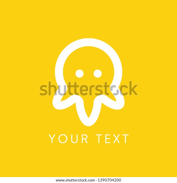 Concept Logos Icons Octopuses Yellow Background Stock Vector (Royalty ...