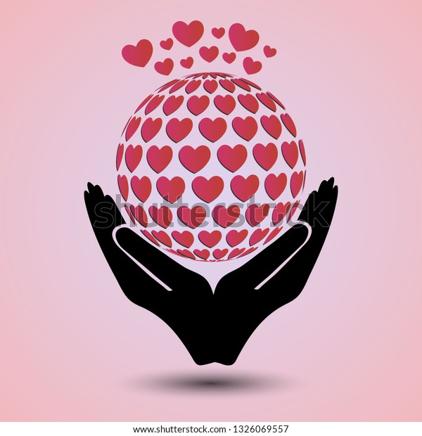 Concept Love Spread Love Everywhere All Stock Vector (Royalty Free ...