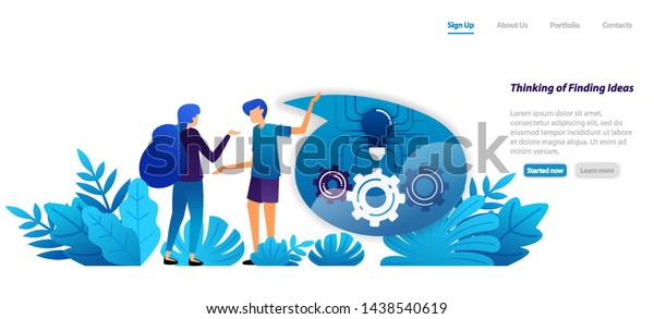 Concept Mechanism Thinking Finding Ideas Communication Stock Vector ...