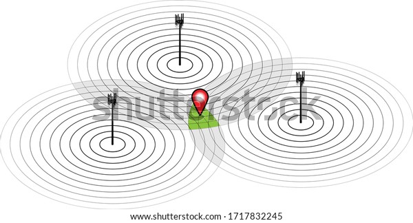 Concept Mobile Cell Phone Tower Triangulation Stock Vector (Royalty ...