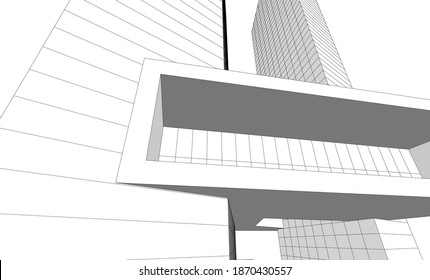 Concept Modern Commercial Building Vector 3d Stock Vector (Royalty Free ...