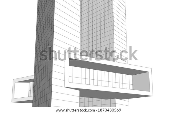 Concept Modern Commercial Building Vector 3d Stock Vector (Royalty Free ...