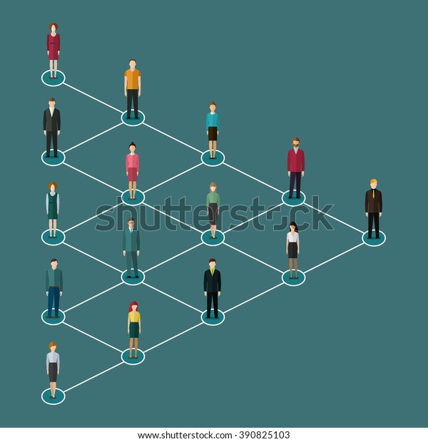Concept Network Marketing Vector Illustration Leader Stock Vector ...