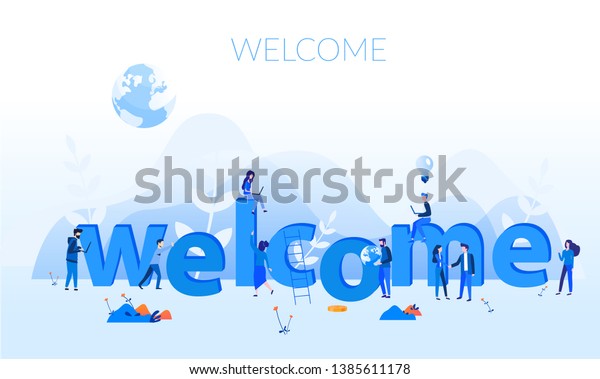 Concept New Team Member Welcome Word Stock Vector (Royalty Free) 1385611178