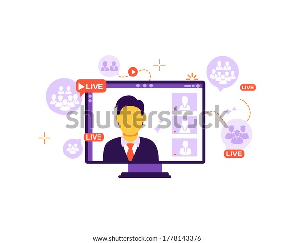 Concept Online Broadcast Connecting Viewers Online Stock Vector ...