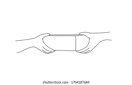 Concept Package Delivery Line Drawing Vector Stock Vector (Royalty Free ...