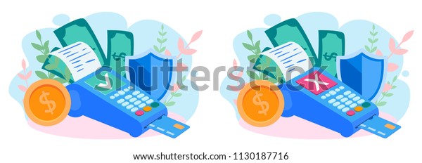 Concept Payment Terminals Cross Tick Check Stock Vector (Royalty Free ...