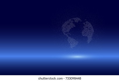 Concept Planet Earth Decaying Particle Blue Stock Vector (Royalty Free ...