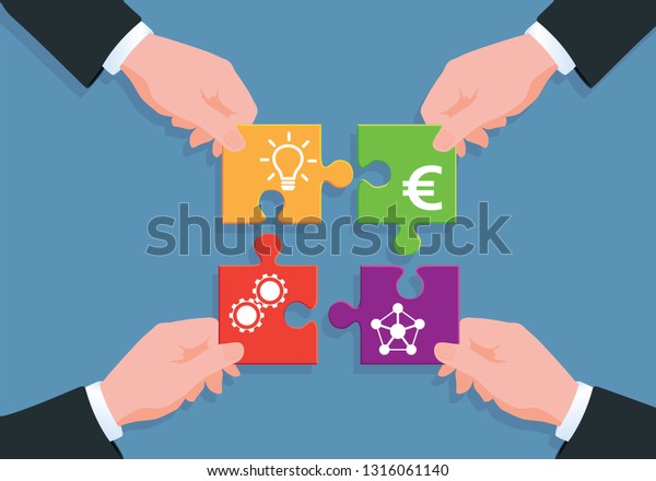 Concept Puzzle Illustrate Process Manufacturing Product Stock Vector ...