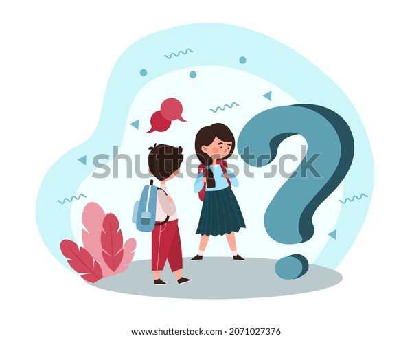 Concept Question Mark Boy Girl Explore Stock Vector (Royalty Free ...