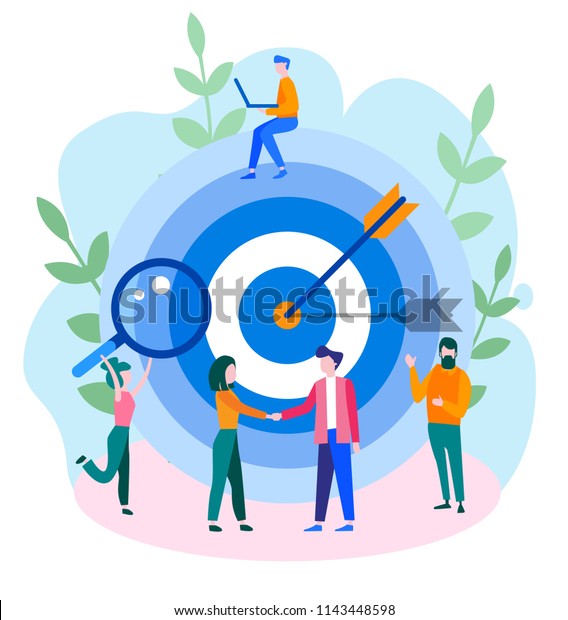 Concept Reach Target Web Page Banner Stock Vector (Royalty Free ...