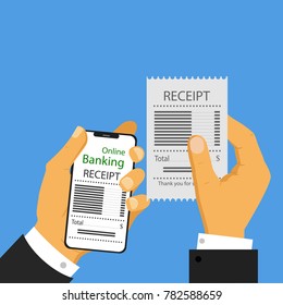 Concept Receiving Check About Payment Receipt Stock Vector (Royalty ...