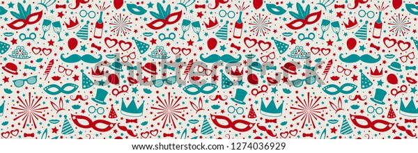 Concept Seamless Texture Party Ornaments Vector 库存矢量图（免版税）1274036929 ...