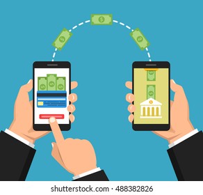 Concept Sending Receiving Money Over Mobile Stock Vector (Royalty Free ...