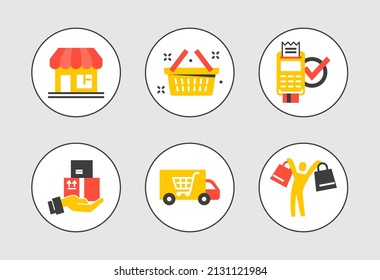 Concept Shopping Process 6 Successive Steps Stock Vector (Royalty Free ...