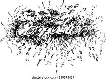 Concept Sketch Illustration About Confusion Stock Vector (Royalty Free ...