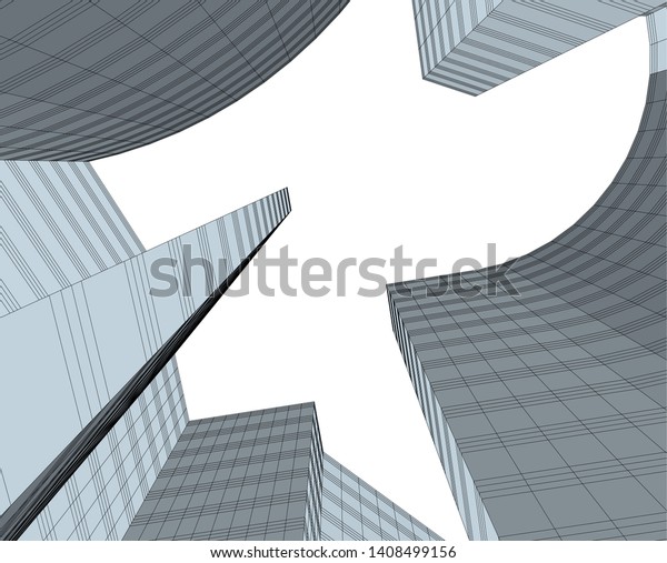 Concept Skyscraper Buildings Architecture Vector Illustration Stock ...