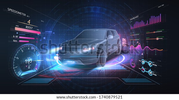 Concept Smart Car Technology Car Isometric Stock Vector (Royalty Free ...