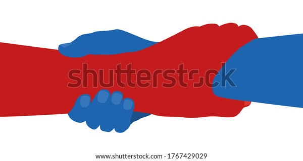 Concept Solidarity Mutual Aid Two People Stock Vector (Royalty Free ...